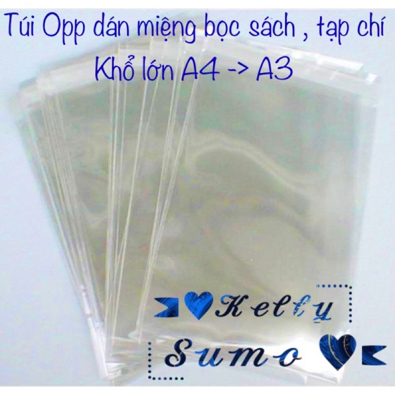 Túi OPP dán miệng bảo quản sách, tạp chí , album , tranh ảnh khổ A4 -> A3 | Shopee Việt Nam