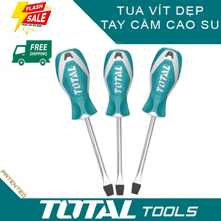 Tua vít dẹt trợ lực 6x150mm tay cầm cao su - Hàng xịn thép crv công ...