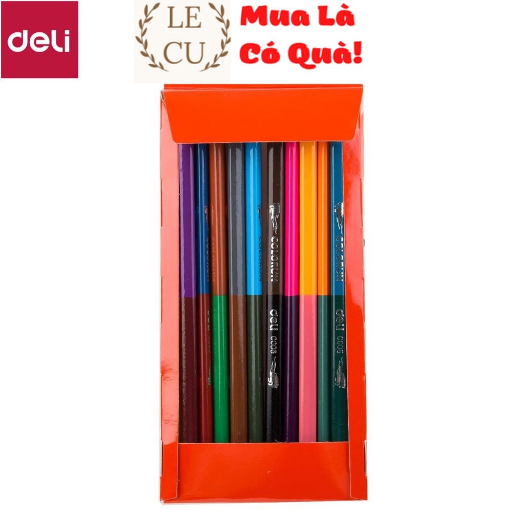 Bút chì màu 2 đầu Deli - Hộp giấy 24 màu - 1 Hộp - EC00520 [Deli ...