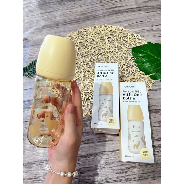 Bình sữa Moyuum Lạc Đà (KÈM 1 NÚM ĐÃ LẮP SẴN) chất liệu PPSU núm silicon cao cấp siêu mềm 170 ...