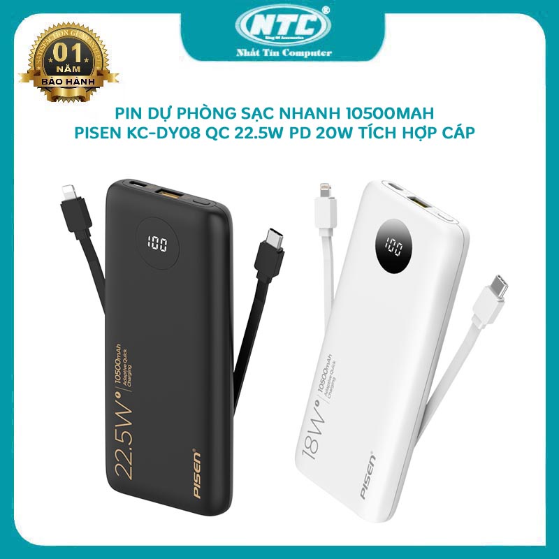 Pin dự phòng sạc nhanh PISEN Quick KC-DY08 dung lượng 10000mAh QC 22.5W ...