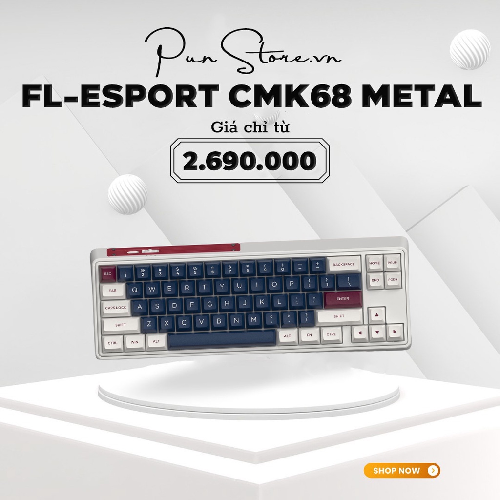 Bàn phím cơ FL-Esports CMK68 Metal Heart - 3 Mode (Type-C / Bluetooth ...