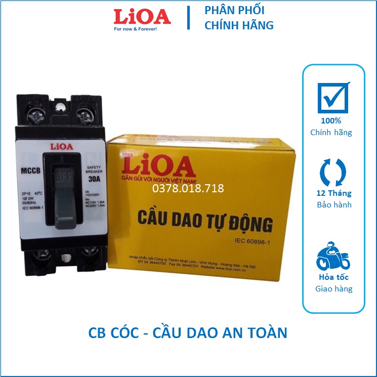 CB CÓC ĐEN LIOA 10A 15A 20A 25A 30A APTOMAT ÁT TÔ MÁT CẦU DAO ĐIỆN TỰ ...