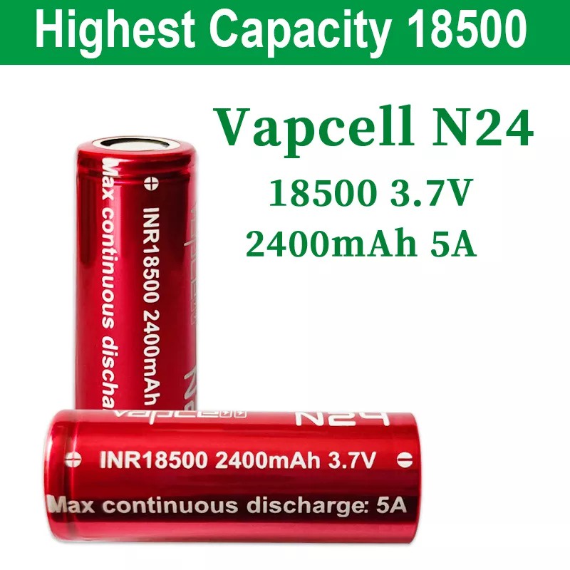 Pin sạc 18500 Vapcell N24 2400mAh 5A 3.7v li-ion | Shopee Việt Nam