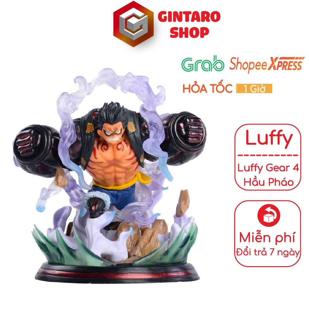 Mô hình One Piece Luffy gear 4 hầu vương pháo kèm hiệu ứng to và sắc ...