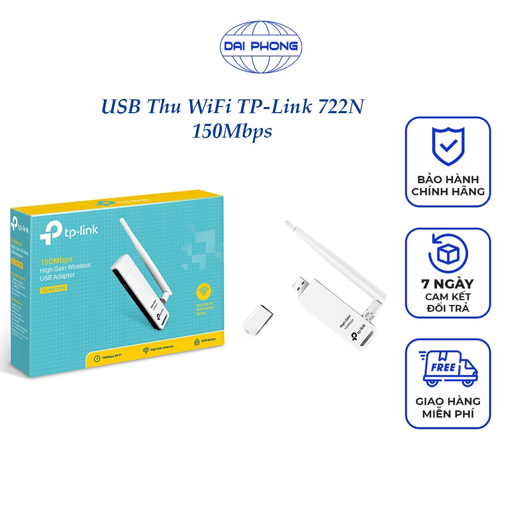THIẾT BỊ THU SÓNG WIFI CÓ ĂNGTEN TPLINK 722N TỐC ĐỘ 150Mbs | Shopee ...