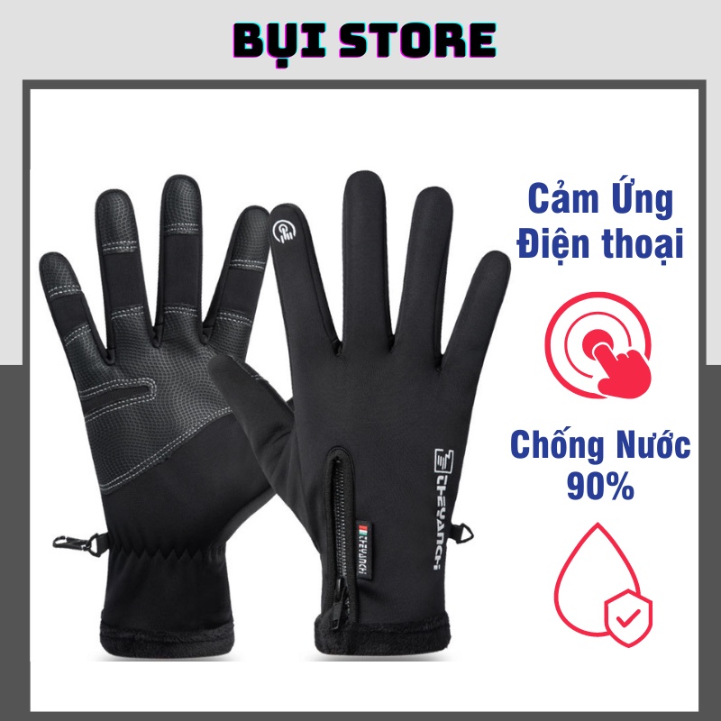 Găng tay xe máy mùa đông chống nước cảm ứng điện thoại Cheyanchi có ...