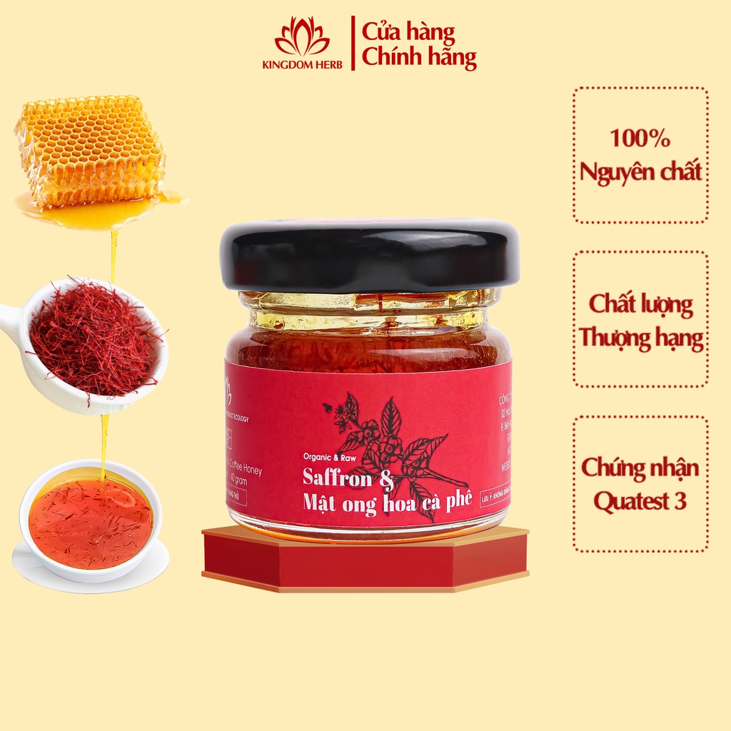 Mật ong ngâm saffron Kingdom Herb chính hãng, nhụy hoa nghệ tây mật ong ...