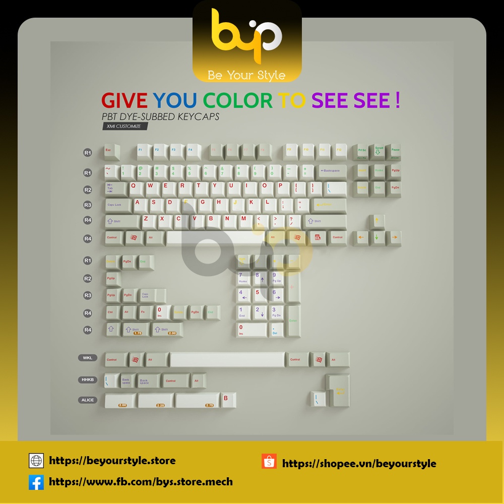 PBT Keycap XMI | Nút nhựa bàn phím cơ | Shopee Việt Nam