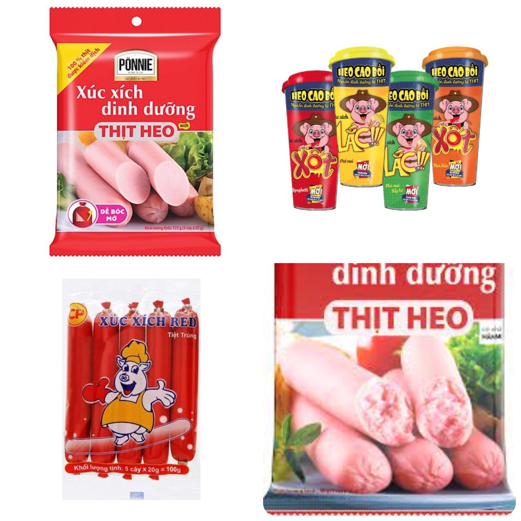 4 GÓI XÚC XÍCH ĂN LIỀN CP - PONNIE MỖI GÓI 95G /100G | Shopee Việt Nam