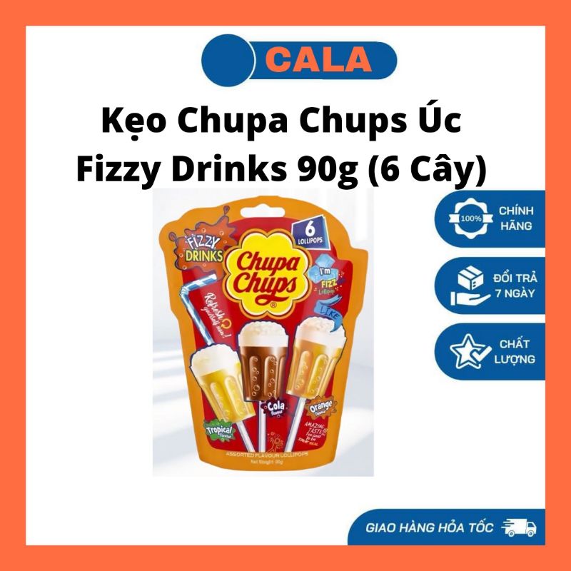 Kẹo Chupa Chups Úc Fizzy Drinks 90g (6 Cây) | Shopee Việt Nam
