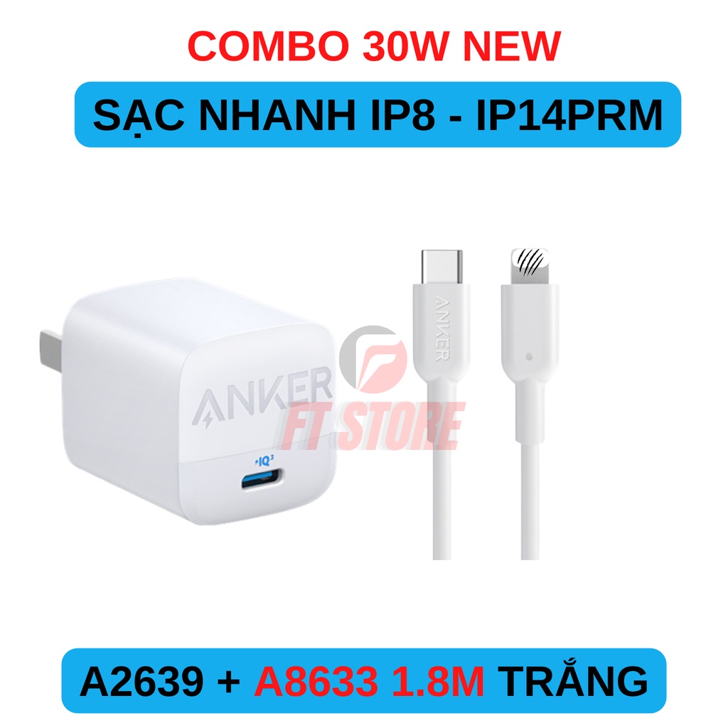 [GIAO HỎA TỐC] Củ sạc nhanh Anker A2639 (313) 30W PD QC3.0 BH12TH | Shopee Việt Nam