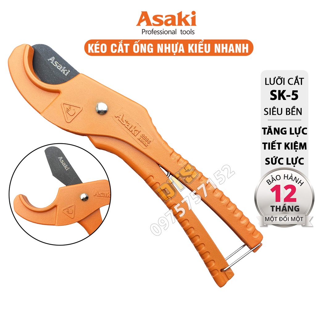 Kéo cắt ống nhựa PVC hãng Asaki 33mm nâng cấp thép Mangan, dao cắt ống ...