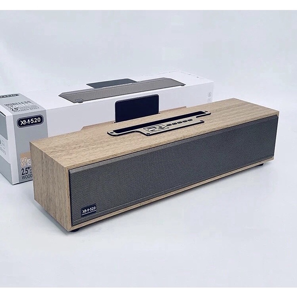 Loa Bluetooth XM 520 Vỏ Gỗ Bass Khoẻ Siêu Hay, Công Suất 20W siêu trầm, Có Giá Đỡ Điện Thoại ...