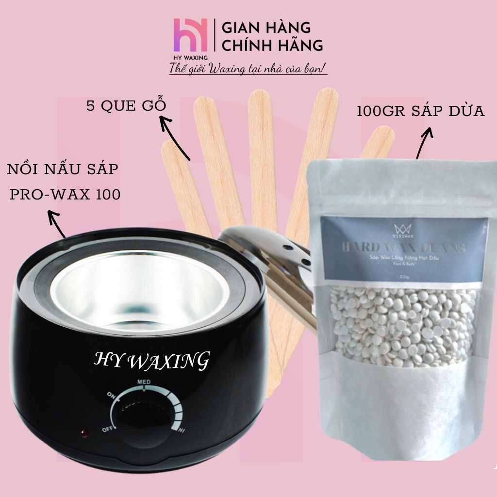 [CHE TÊN] Combo 100gr Sáp Sữa Dừa Premium + Nồi Nấu Sáp Wax Lông ...