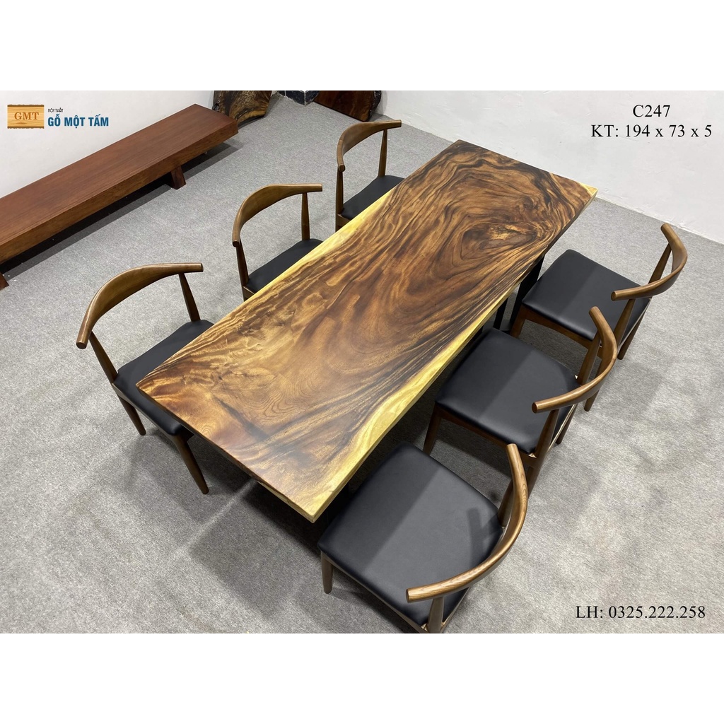 Mặt Bàn Cafe Gỗ Me Tây, Bàn Ăn Gỗ Me Tây Dài 1,94m Rộng 73cm Dày 5cm ...