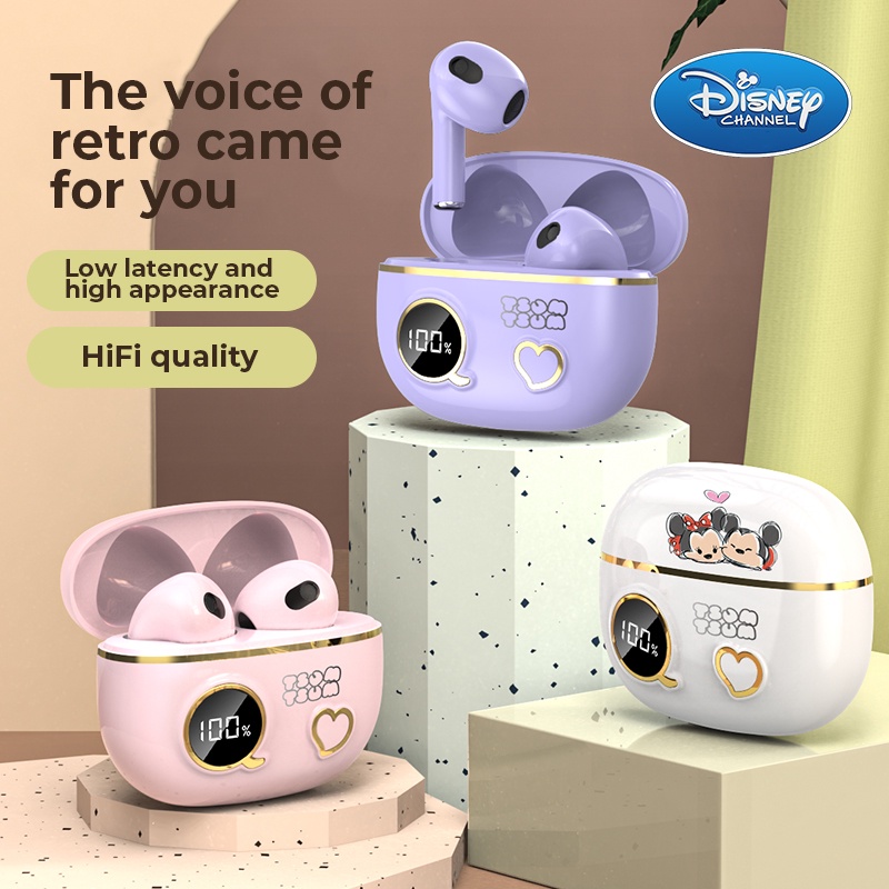Tai nghe không dây DISNEY TWS Bluetooth 5.2 điều khiển cảm ứng thông ...