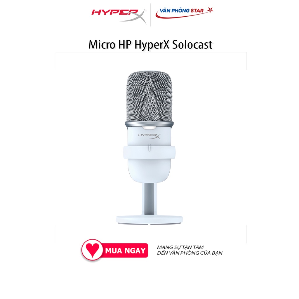 Micro HP HyperX Solocast Cảm biến chạm bật tắt Tương thích: PC, PS5 ...