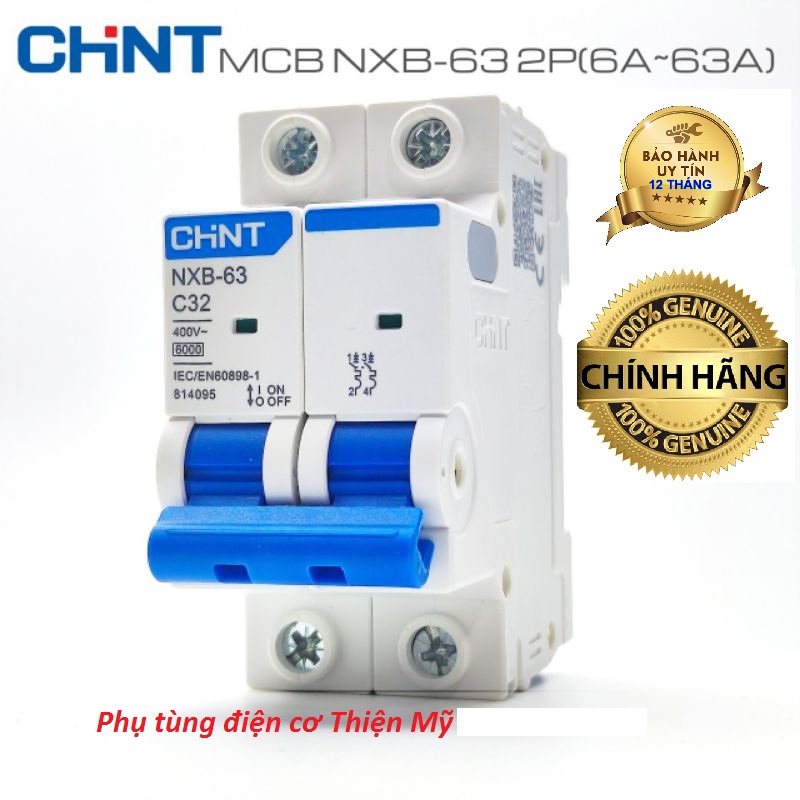 [Chính Hãng]CB 2 pha CHINT MCB NXB63-2P/Cầu dao Aptomat/,CB khối 1A,6A,10A,16,20A,25A,32A,40A ...