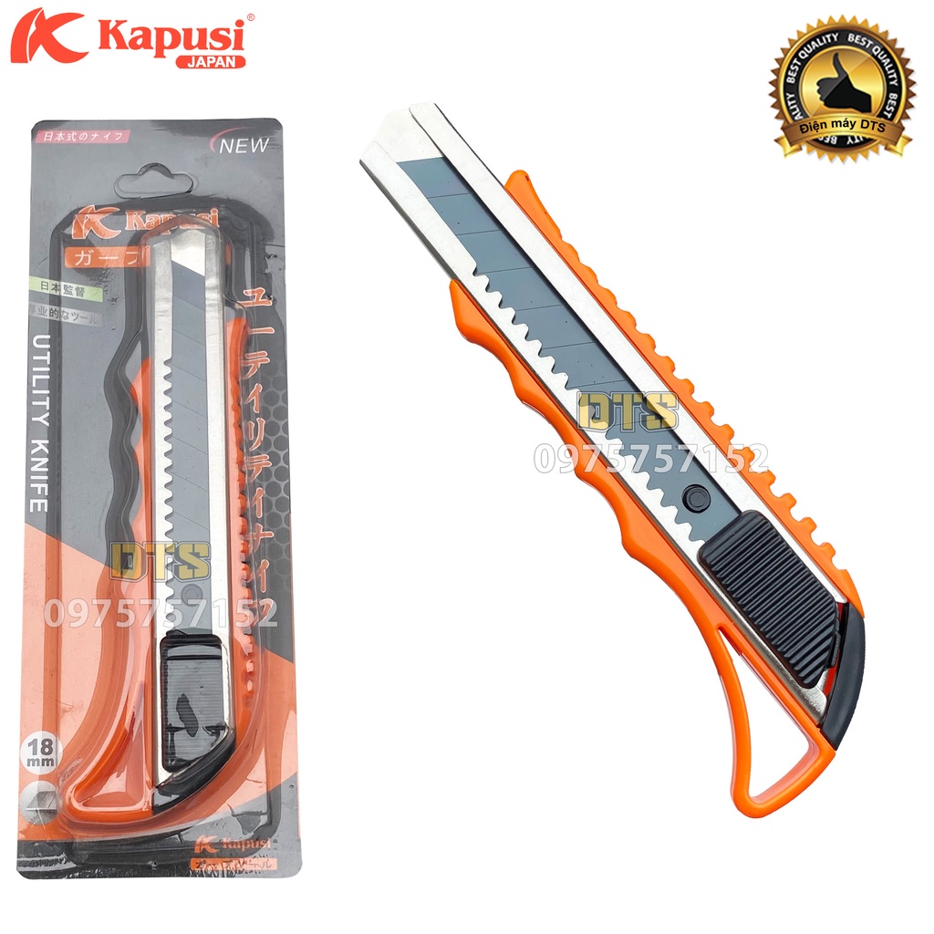 Dao rọc giấy đa năng A100 18mm hãng Kapusi K-8746, dao trổ cố định lưỡi ...