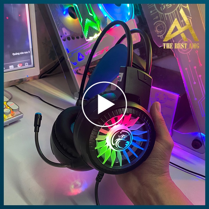 Tai Nghe Chụp Tai Máy Tính Gaming Có Mic Led Rgb IMICE 490 Jack USB 7.1 ...