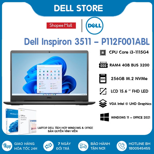Dell Inspiron 3511 – P112F001EBL( Core i3-1115G4 / 8Gb / SSD256Gb /15.6 ...
