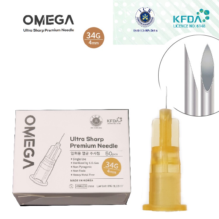 Hộp 50 đầu kim tiêm meso OMEGA 27G 30G 31G 32G 33G 34G đủ size 4mm 6mm 8mm 13mm Hàn Quốc tiêm ...