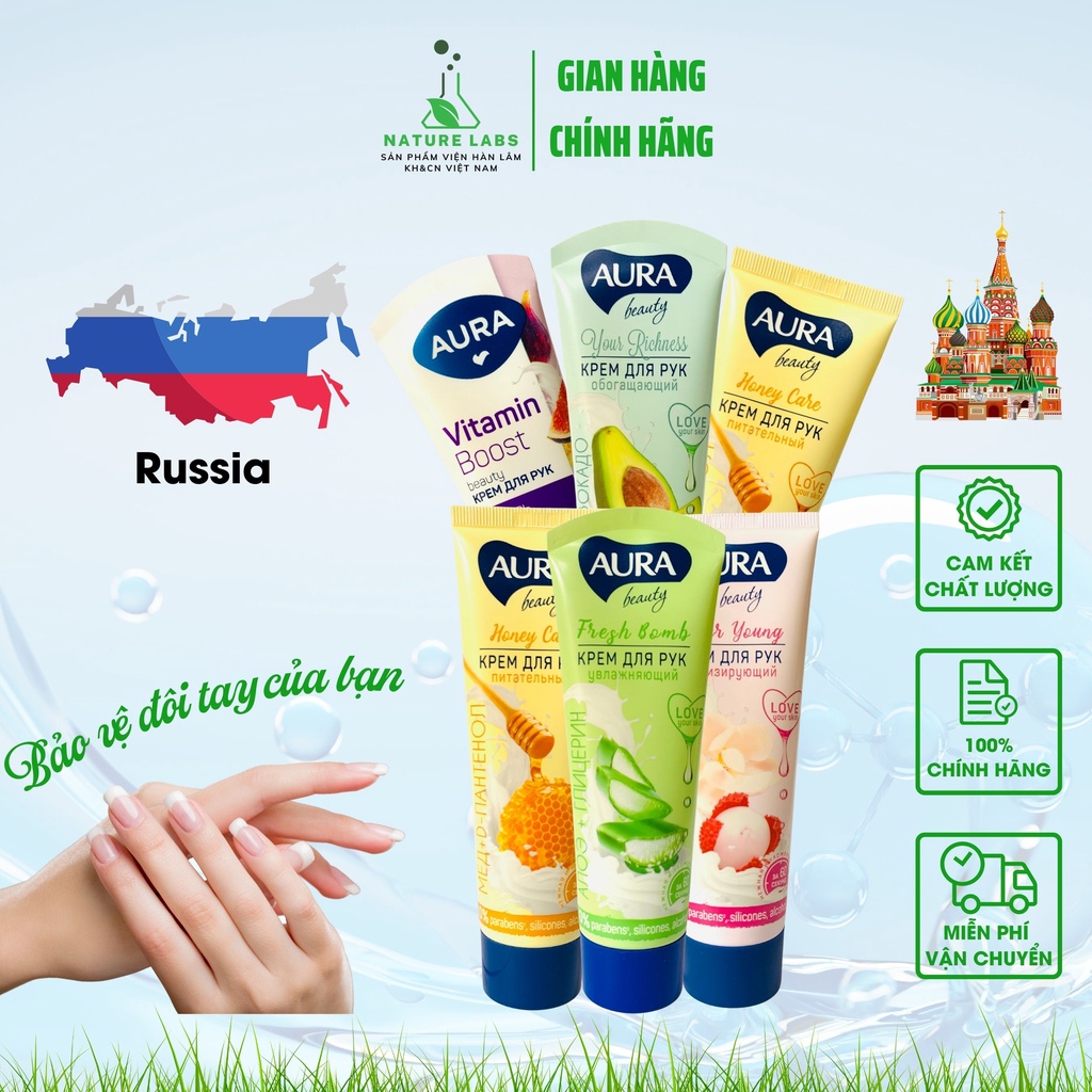 Kem dưỡng da tay, kem tay chân hand cream Nga AURA chính hãng dưỡng ...