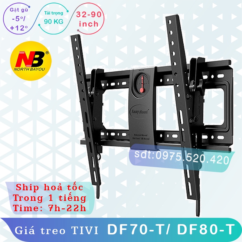 DF80-T Giá treo tivi sát tường [55-90 Inch] - Điều chỉnh gật gù - Điều ...