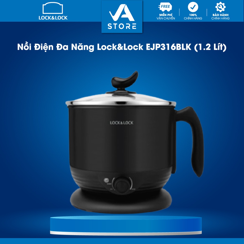 Nồi Lẩu Điện Đa Năng, Ca Nấu Mỳ Mini Lock&lock Multi Pot 1.2L EJP316BLK ...