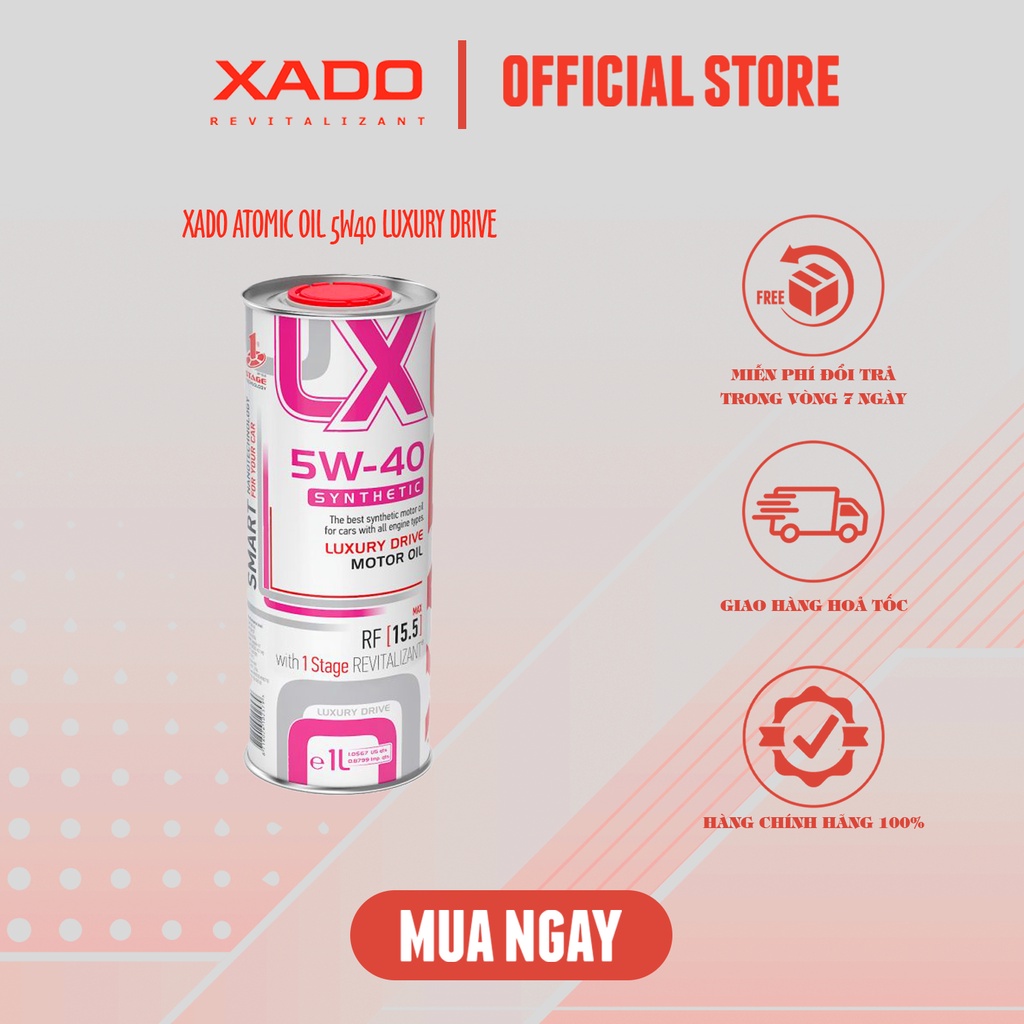 NHỚT NHẬP KHẨU TỔNG HỢP NGUYÊN TỬ CAO CẤP CHO TAY GA/ Ô TÔ XADO LUXURY DRIVE 5W40 SYNTHETIC ...