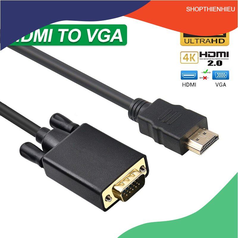 Dây cáp chuyển đổi HDMI sang VGA dài 1.8M cho máy tính bàn máy tính xách tay hdmi to vga dây máy ...