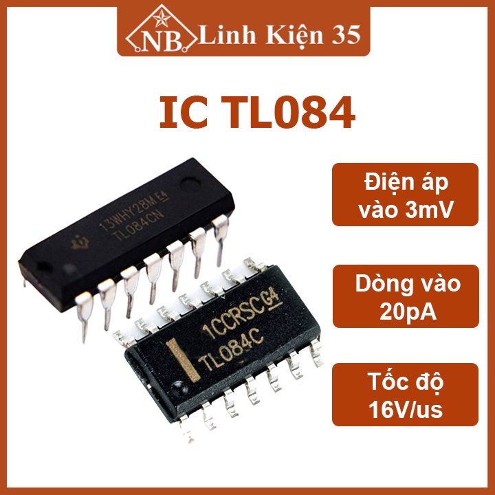 IC chức năng TL084 14 chân, dùng trong mạch điện khuyếcg đại thuật toán | Shopee Việt Nam