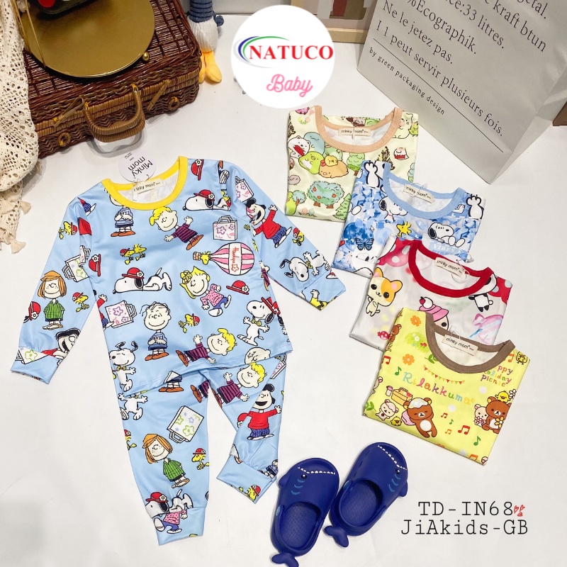 [Bé 8-27kg] Bộ Dài Tay Minky Mom Vải Thun 3D, Thiết kế Cổ Tròn Phù Hợp Cho Cả Bé Trai Bé Gái ...