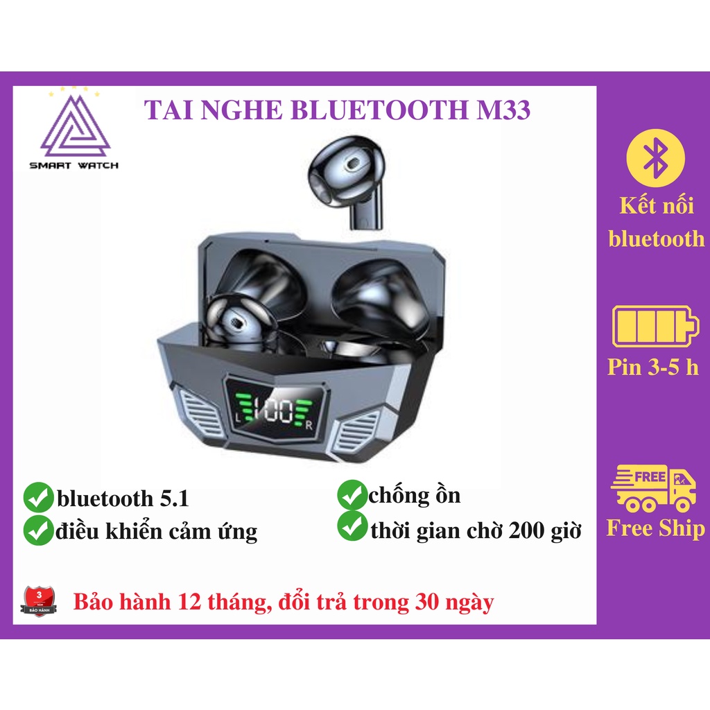 Tai Nghe Bluetooth Không Dây M33 Chính Hãng Mới Nhất 2022, Bảo Hành 1 ...