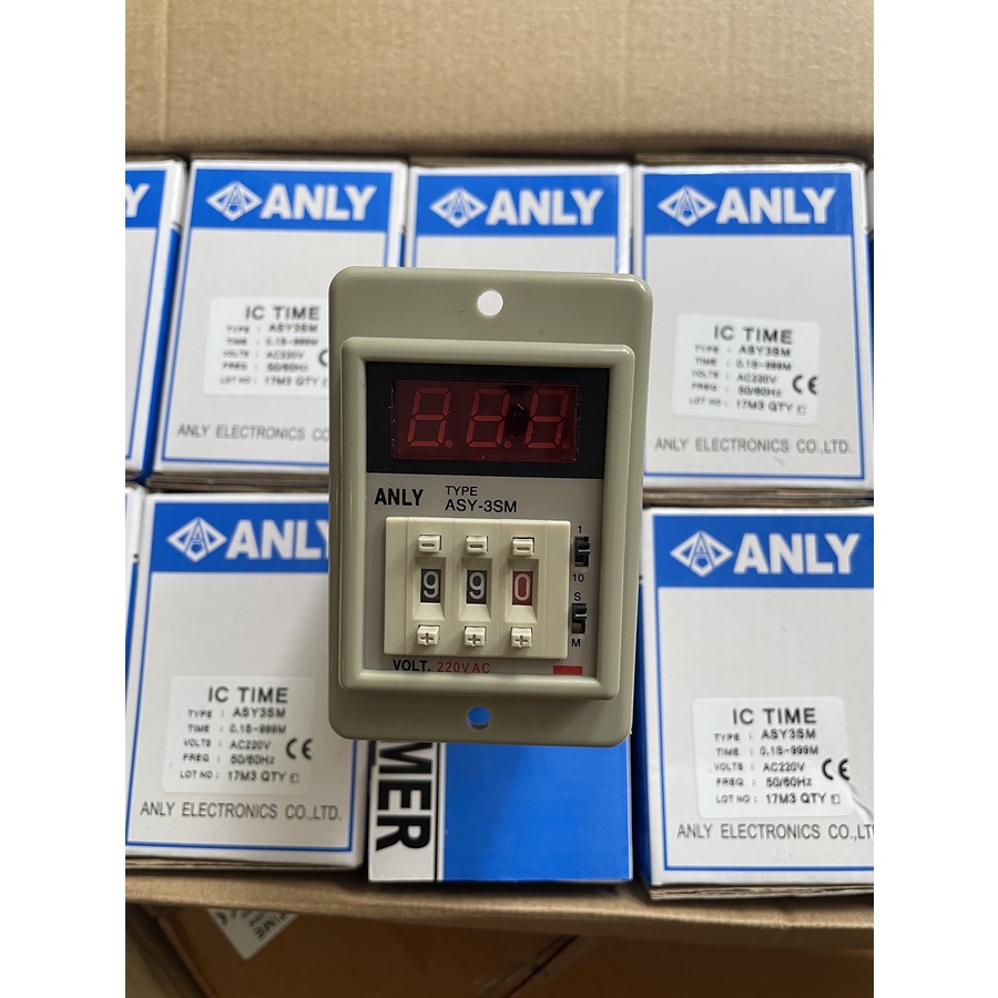 Rơle thời gian ANLY ASY-3SM, ASY3SM / 0,1s-999m kèm đế | Shopee Việt Nam