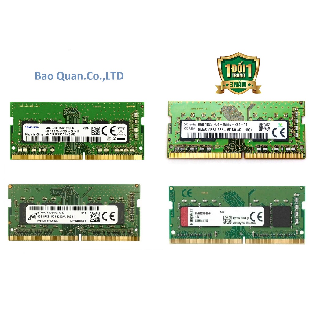 Ram DDR4 Laptop 8GB 16GB 32GB bus 2133/2400/2666/3200 Samsung/ SK hynix/ Micron Crucial ...