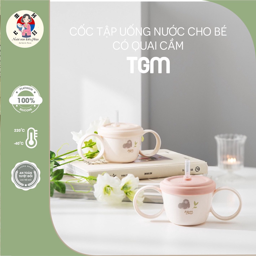 Cốc Tập Uống Nước Cho Bé Có Quai Cầm Chính Hãng TGM Straw Snack Cup Hàn ...
