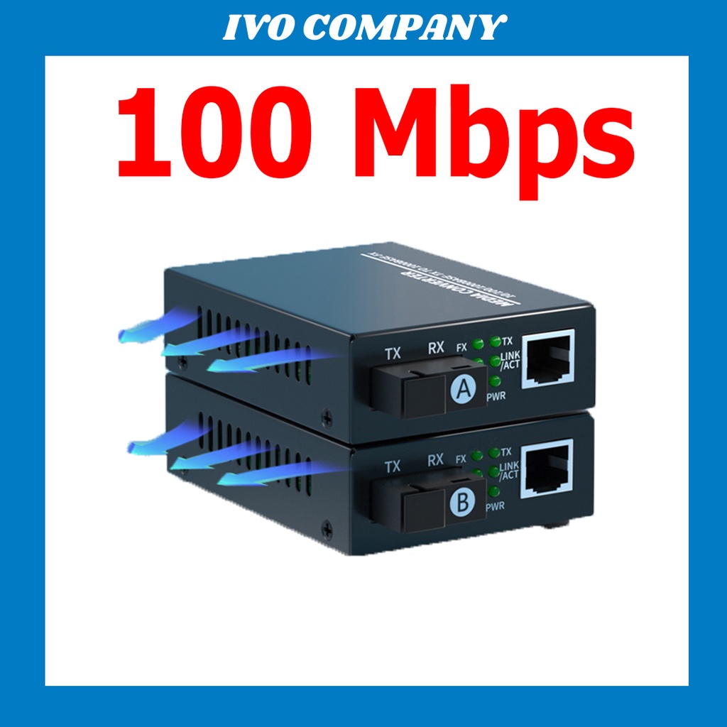 Thiết Bị Chuyển Đổi Quang Điện 1 Sợi Media Converter 1FO BLACK 100Mbps ...