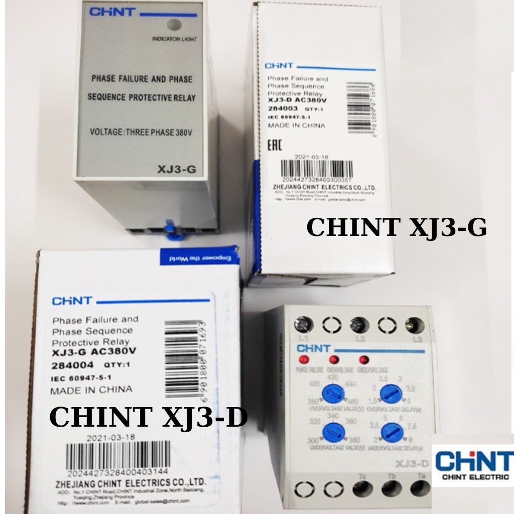 Bảo vệ mất pha CHINT XJ3-G, CHINT XJ3-D Bảo vệ mất pha, đảo thứ tự pha | Shopee Việt Nam