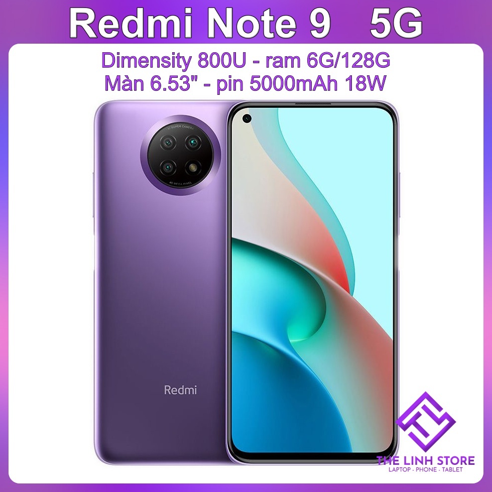 Điện thoại Xiaomi Redmi Note 9 5G - Dimensity 800U ram 6G 128G | Shopee Việt Nam