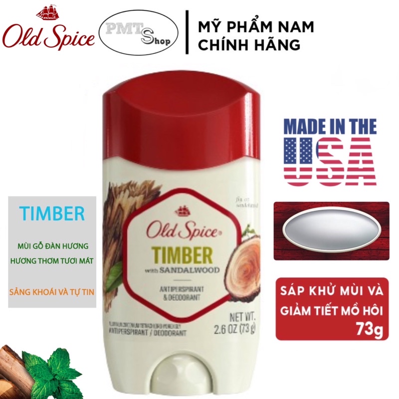 (NK Mỹ) Lăn khử mùi Old Spice Timber 73g sáp trắng Made in USA | Shopee Việt Nam