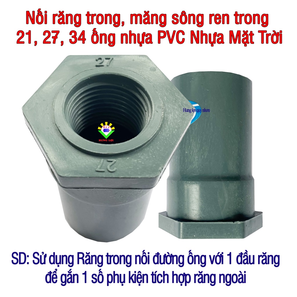 Nối răng trong, măng sông ren trong 21, 27 ống nhựa PVC Nhựa Mặt Trời ...