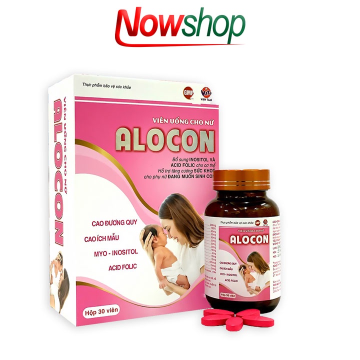 Alocon dành cho Nữ Vạn Tam hộp 30 viên giúp điều hoà kinh nguyệt trứng ...