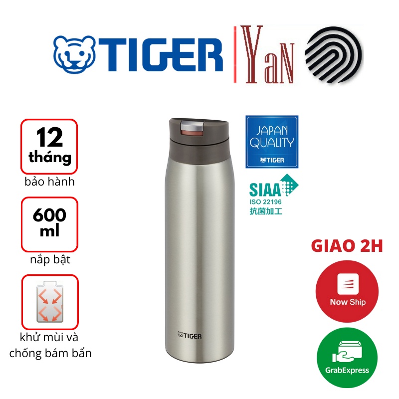 Bình giữ nhiệt Tiger MCX-A602 (XCV) - Nắp Bật - 600ml - Hàng chính hãng | Shopee Việt Nam