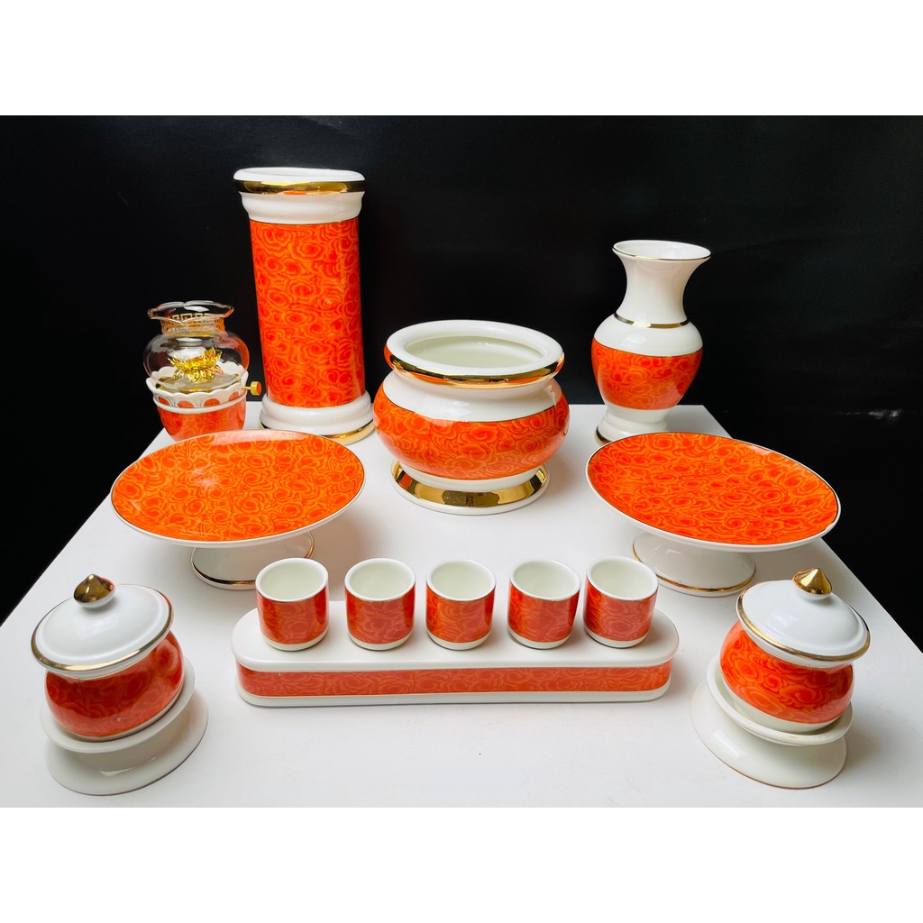 bộ thờ cúng - set đồ thờ cúng bình , áng, chun bi, ống nhang, lư hương ...