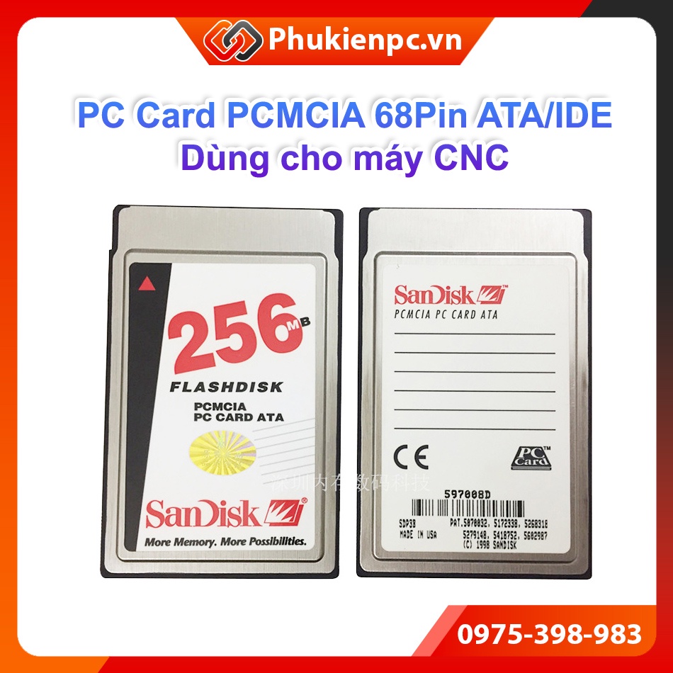 Thẻ nhớ PC CARD PCMCIA 68Pin ATA-IDE 256MB cho máy CNC Memory Card ...