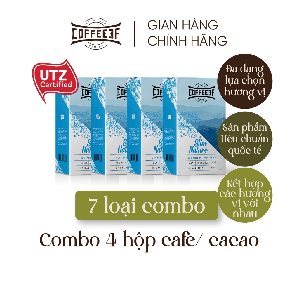 Combo 4 hộp cà phê hoà tan Coffee 3F (10 gói/hộp x 16g/gói) | Shopee ...