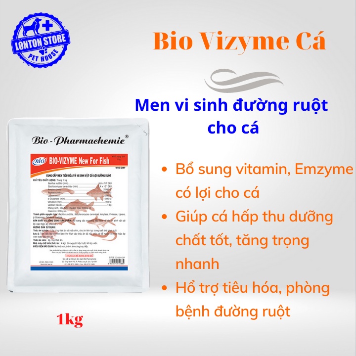[Mới] Bio Vizyme for fish - Men vi sinh đường ruột cho cá, giúp tăng trọng nhanh, gói 1kg ...