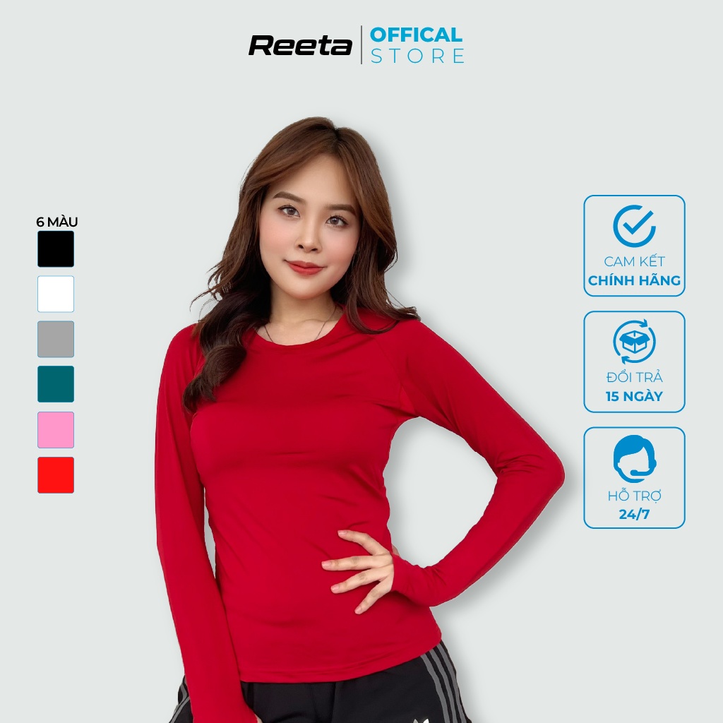 Áo thun dài tay thể thao nữ Reeta form trơn cực tôn dáng thiết kế xỏ ...